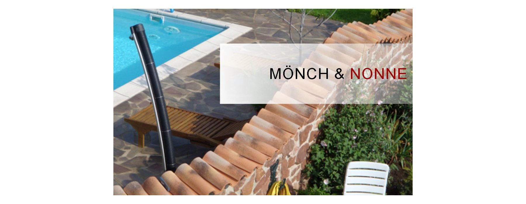 Mönch Nonnen Ziegel als Mauerabdeckung für die Gartenmauer